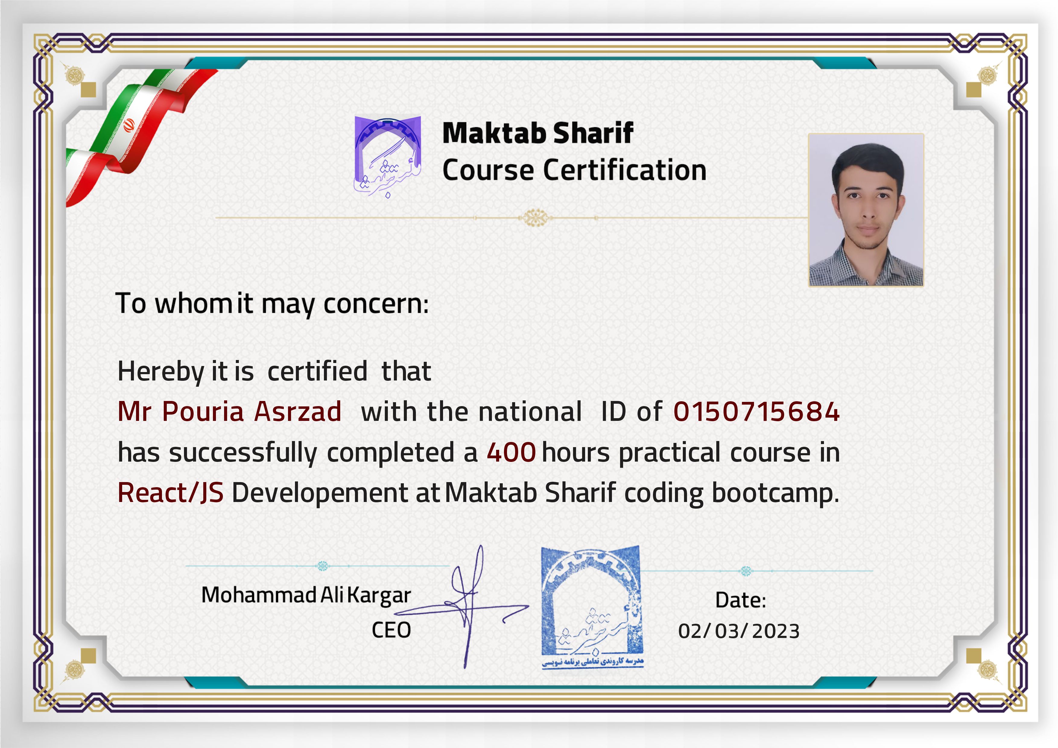 Pourya Asrzad - Frontend Developer - RDMC AI| Digital Marketing Assistance | LinkedIn