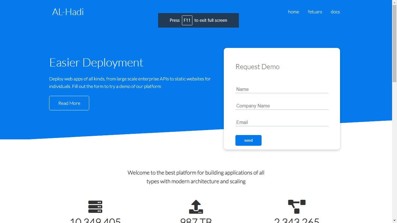 GitHub - Davoudev/Simple-template: AL-Hadi cloud hosting service